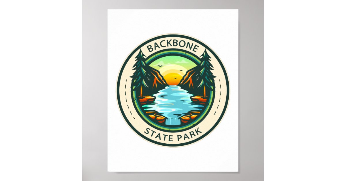 Affiche Backbone State Park Badge Iowa | Zazzle.fr