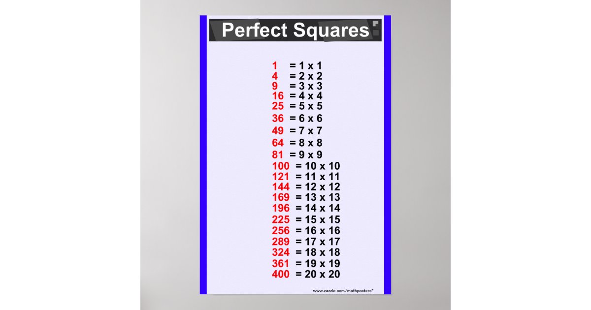 Affiche Diagramme Simple De Carr s Parfaits Zazzle fr affiche-diagramme-simple-de-carr-s-parfaits-zazzle-fr