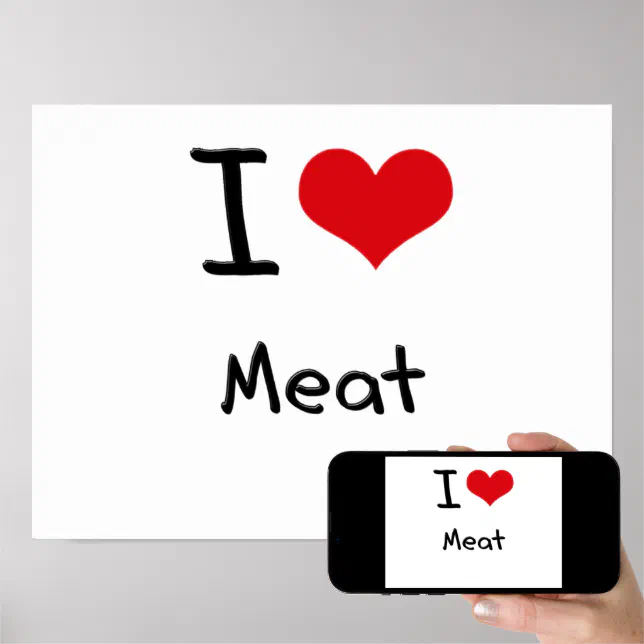 Affiche J'aime la viande | Zazzle.fr