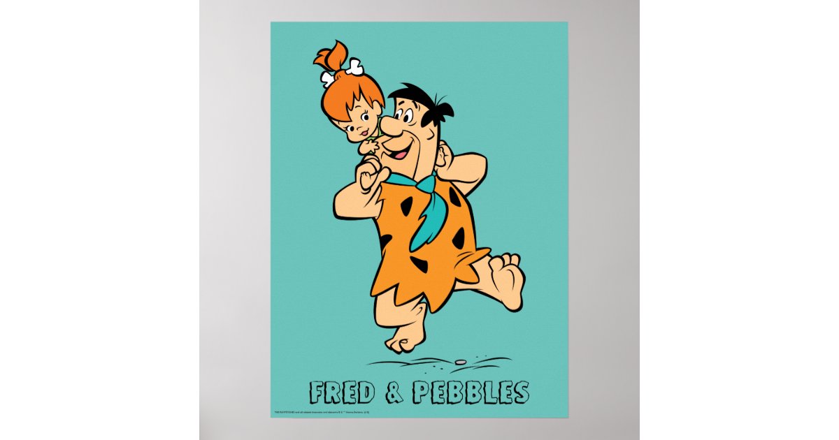 Affiche Les Pierrafeu | Fred & Pebbles Flintstone | Zazzle.fr