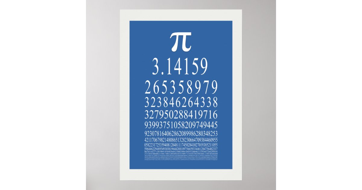 Affiche Symbole Pi Nombre de chiffres | Zazzle.fr