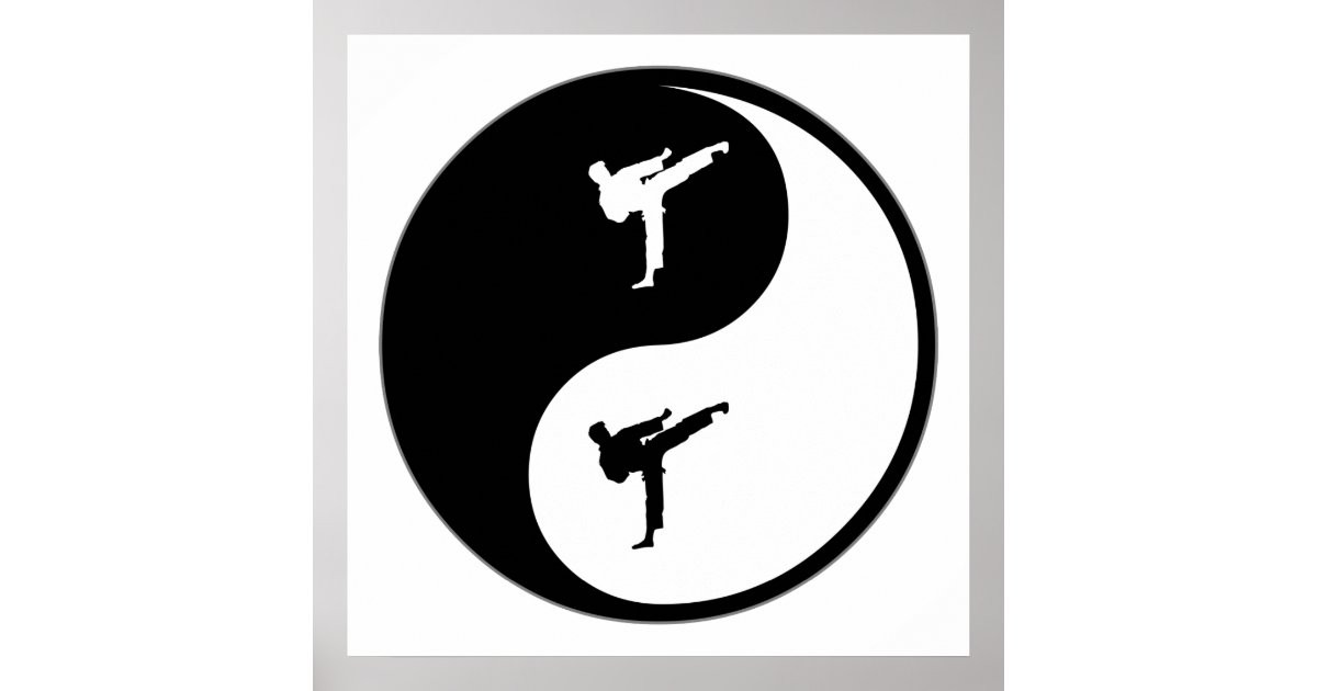 Affiche Yin Yang Karate | Zazzle.fr