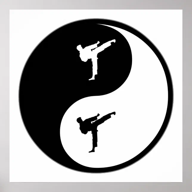 Affiche Yin Yang Karate | Zazzle.fr