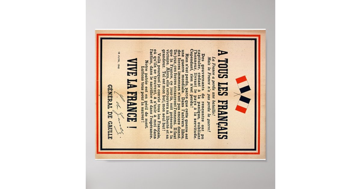 Affiches "A Tous les Français" | Zazzle.fr