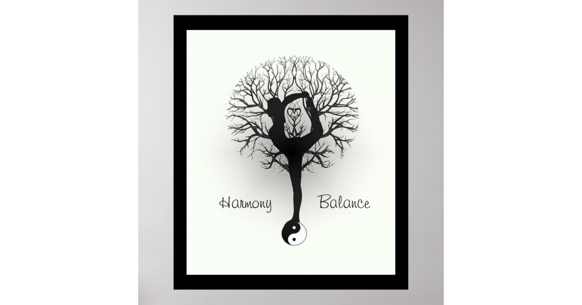 Affiches Yin Yang, Arbre de Vie, Femmes, Yoga | Zazzle.fr