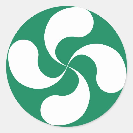 Autocollant Croix Basque Blanche Verte "Lauburu" | Zazzle.fr