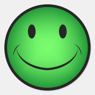 Smiley Vert Autocollants, Stickers Smiley Vert