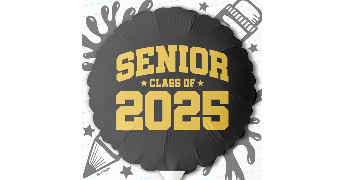 Ballon Gonflable Classe de 2025 Lycée Graduation Senior 2025 | Zazzle.fr