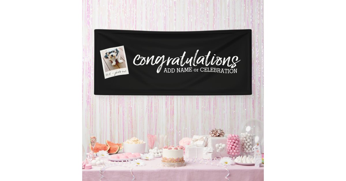 Banderoles Félicitations avec une photo et un texte personnal | Zazzle.fr
