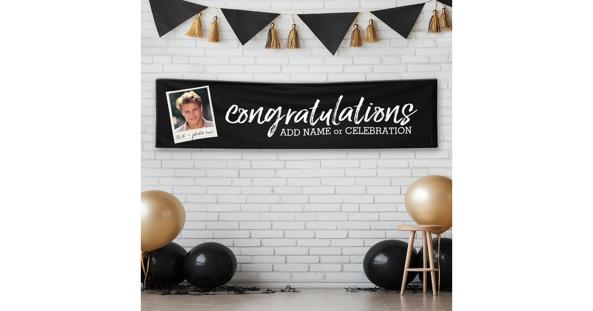 Banderoles Félicitations avec une photo et un texte personnal | Zazzle.fr