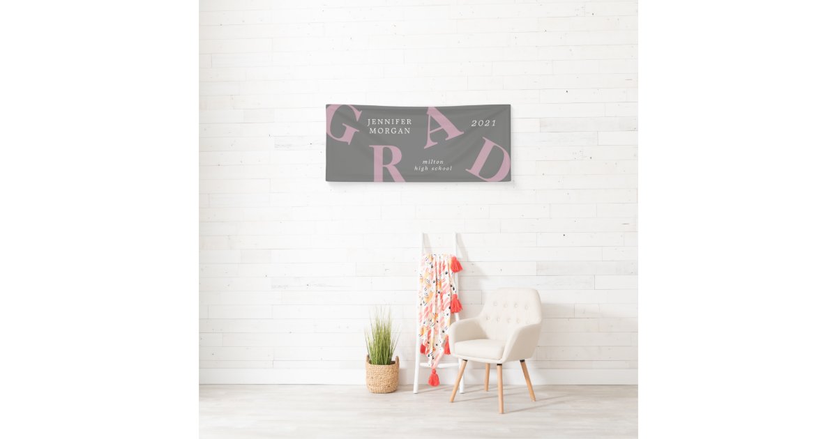 Banderoles graduation lettres gras couleurs de l'école | Zazzle.fr