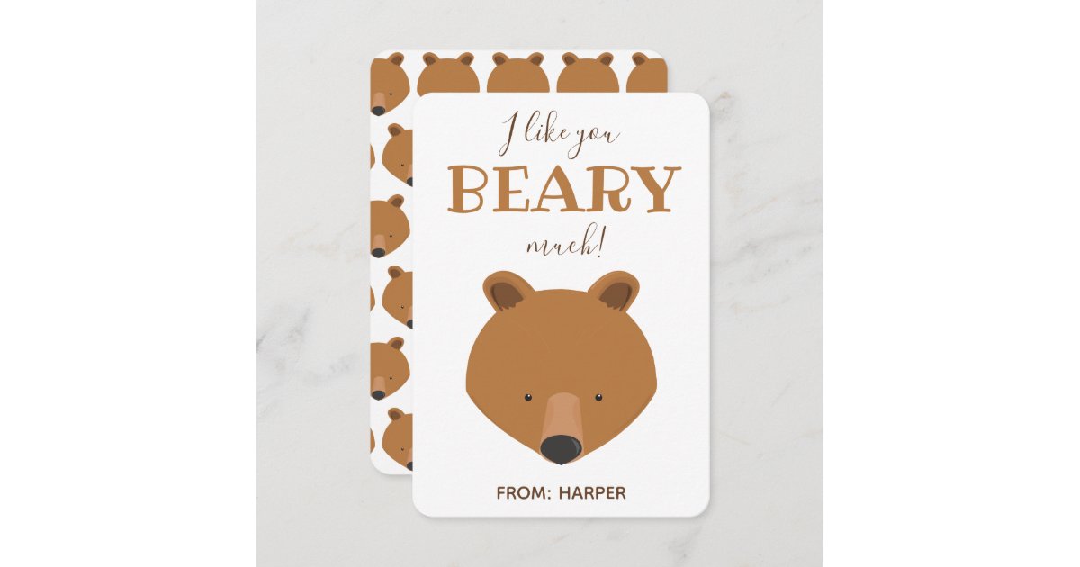 Beary Many Bear Classroom Valentine Card | Zazzle.fr