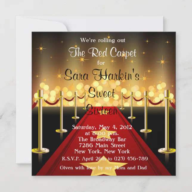 Bonbon de Hollywood de tapis rouge invitation de | Zazzle.fr