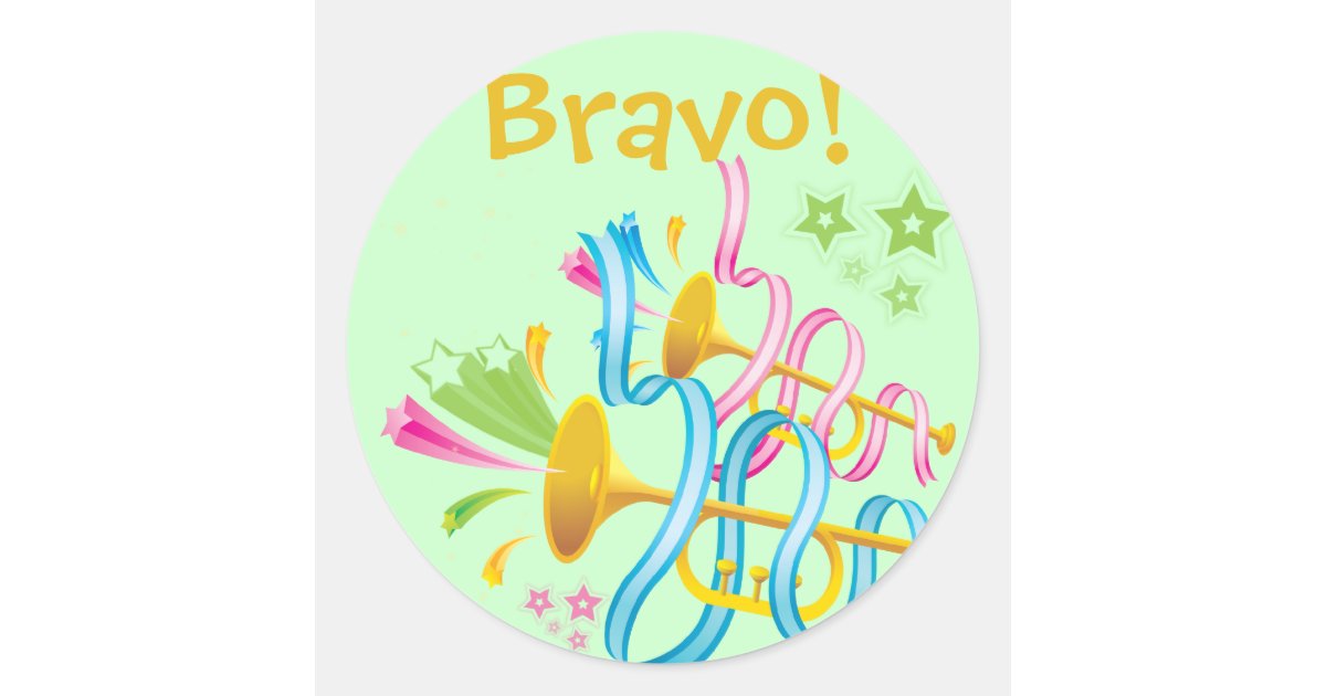 Bravo ! Sticker de fête | Zazzle.fr