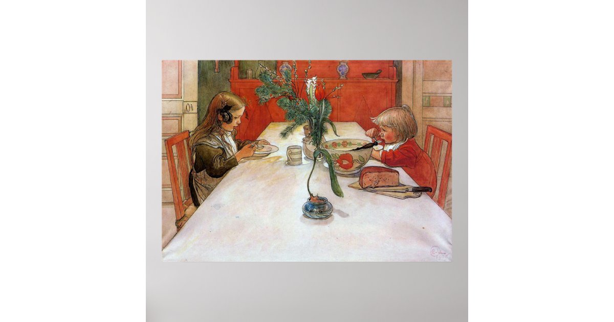 Carl Larsson Poster du repas du soir Art fine Impr | Zazzle.fr