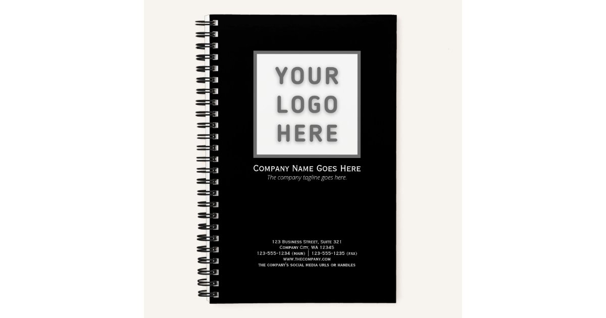 Carnet Logo de l'entreprise Modèle Simple Black Business | Zazzle.fr