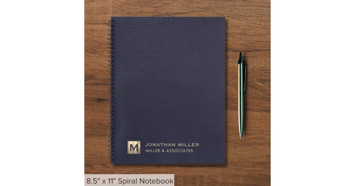 Carnet Logo initial de luxe professionnel bleu | Zazzle.fr