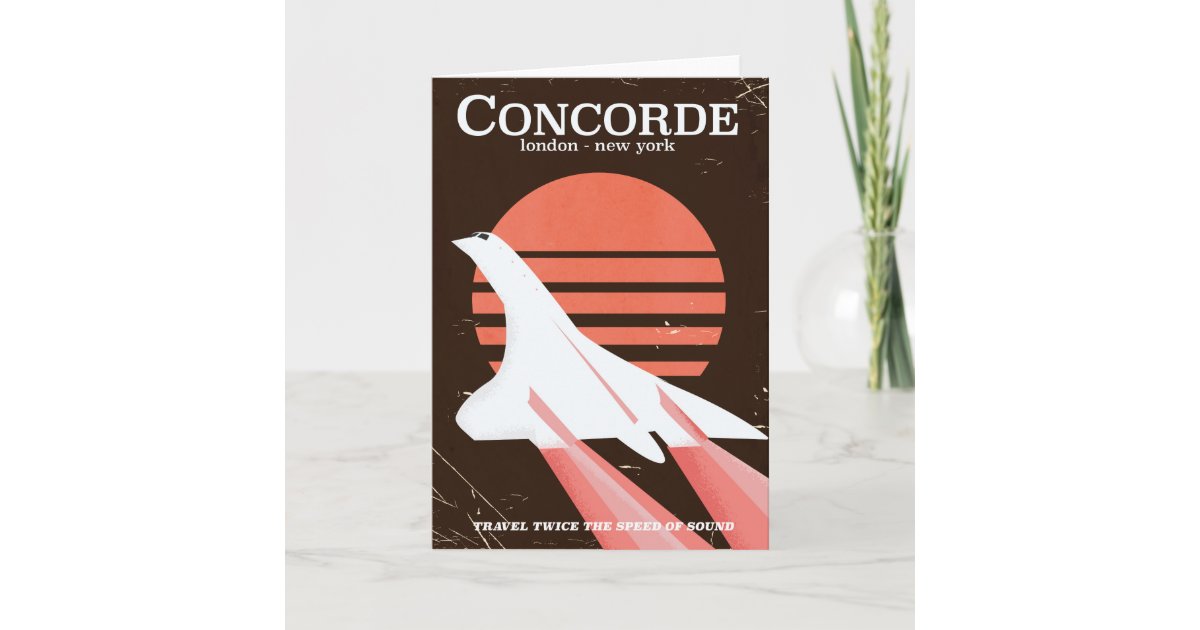 Carte Concorde vintage flight travel poster | Zazzle.fr