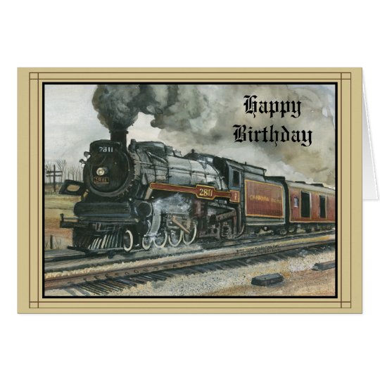 Carte d'anniversaire avec le train | Zazzle.fr
