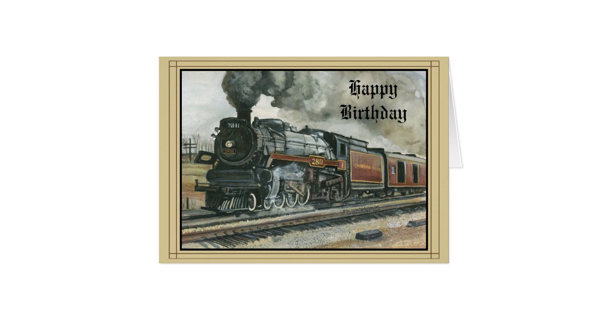 Carte d'anniversaire avec le train | Zazzle.fr