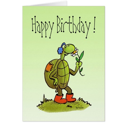 Carte Danniversaire De Tortue Et De Fleur Zazzle Fr