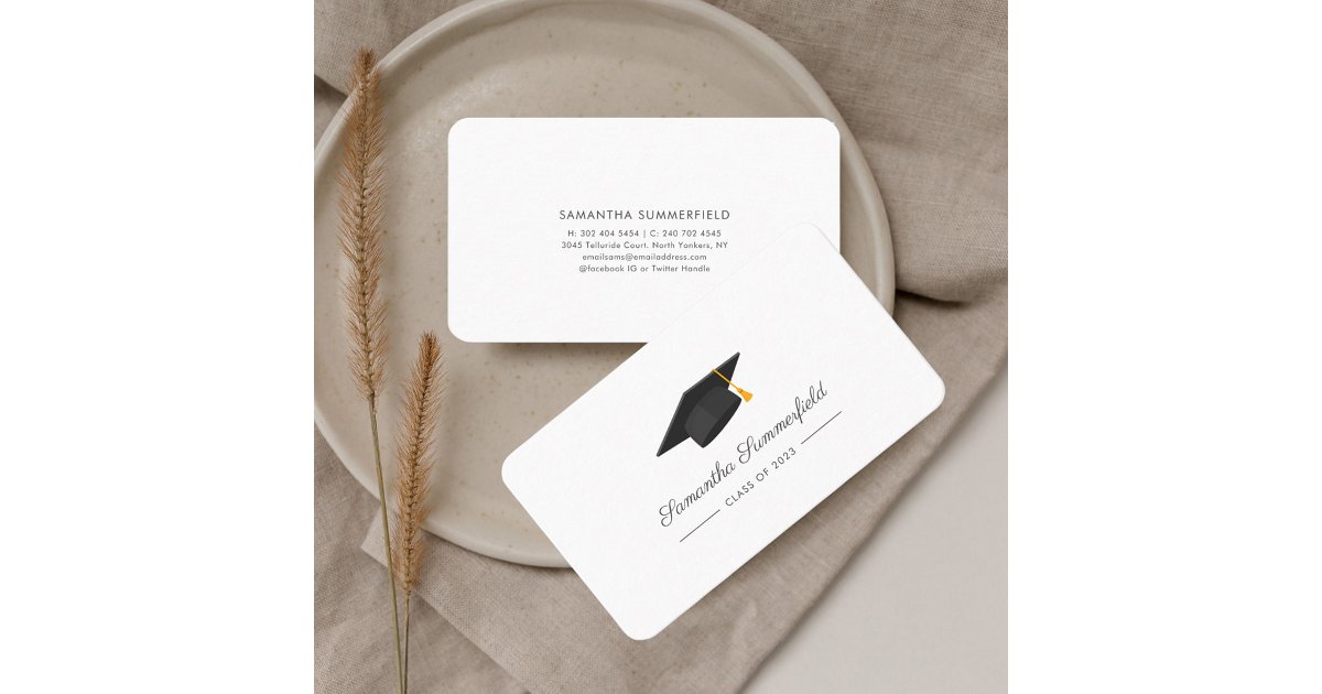 Carte D'appel Graduation 2025 Nom Script Grad Calling Card | Zazzle.fr