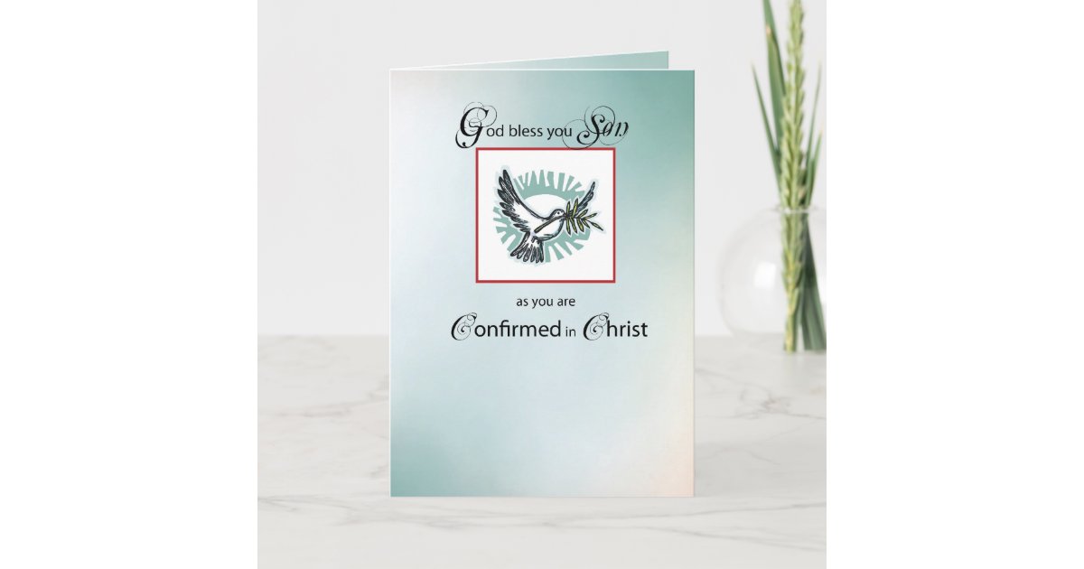Carte de confirmation du fils avec colombe | Zazzle.fr