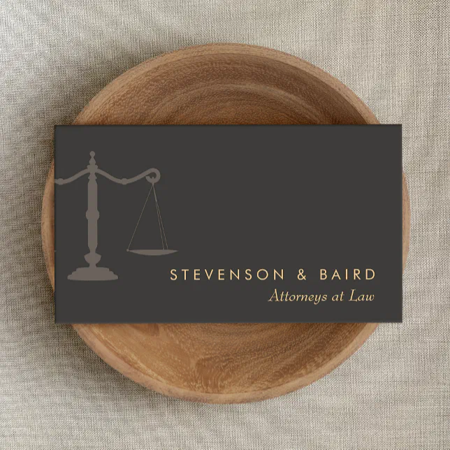 Carte De Visite Attorney at Law Justice Scale Black Business Card ...