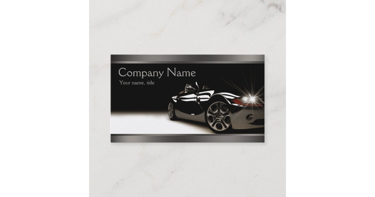 Carte de visite automobile noir élégant | Zazzle.fr