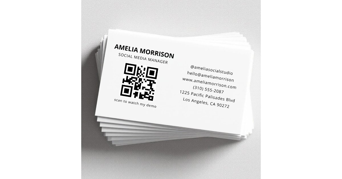 Carte De Visite Code QR moderne minimaliste professionnel | Zazzle.fr