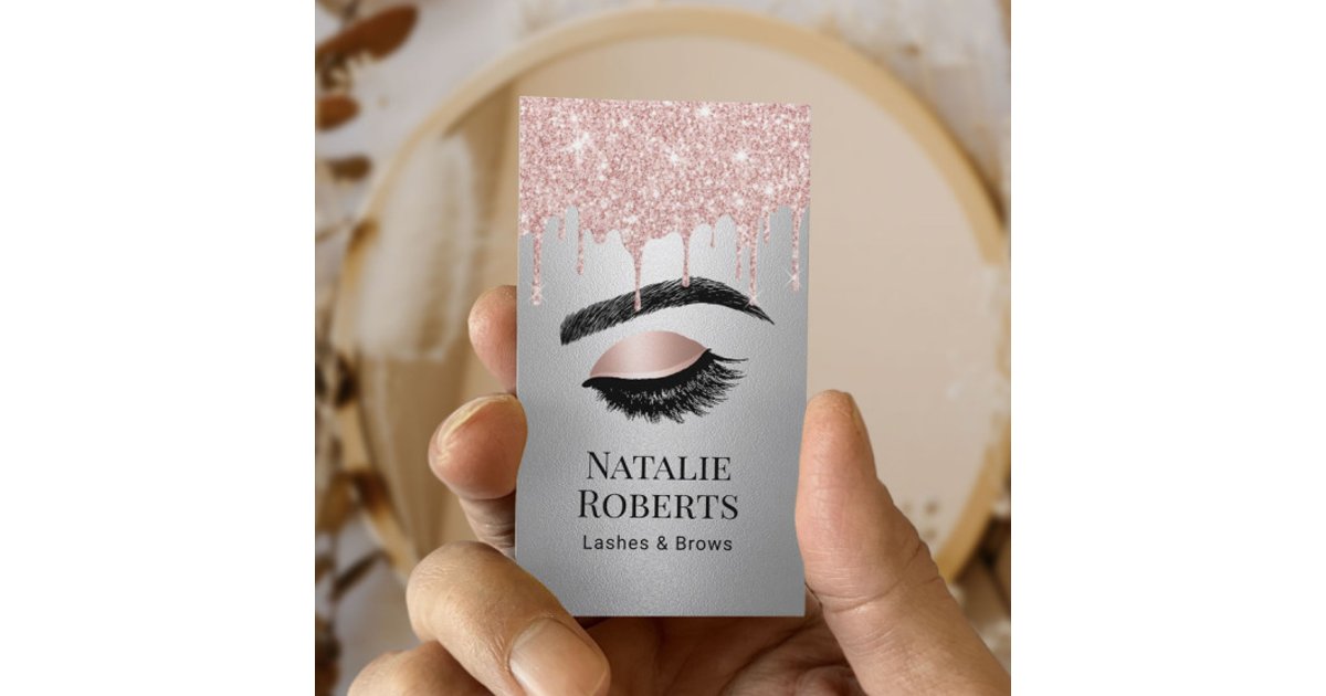 Carte De Visite Lashes Brows Maquillage Artiste Rose Gold Drivers ...