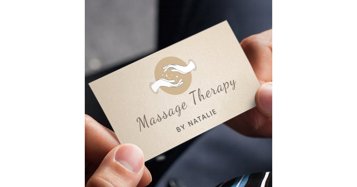 Carte De Visite Massage Thérapie Boho Élégant Script Healing Hands | Zazzle.fr