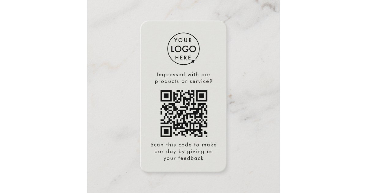 Carte De Visite QR Code Feedback Professionnel Notes clients Gris ...