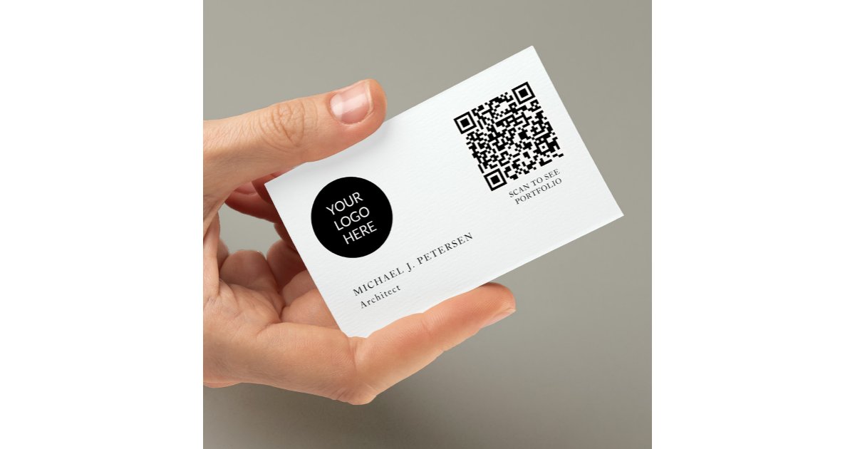 Carte De Visite QR CODE modern business logo professional white | Zazzle.fr