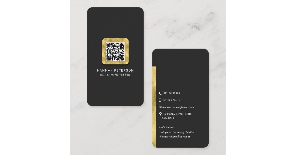 Carte De Visite QR code moderne design or scannable réseau | Zazzle.fr