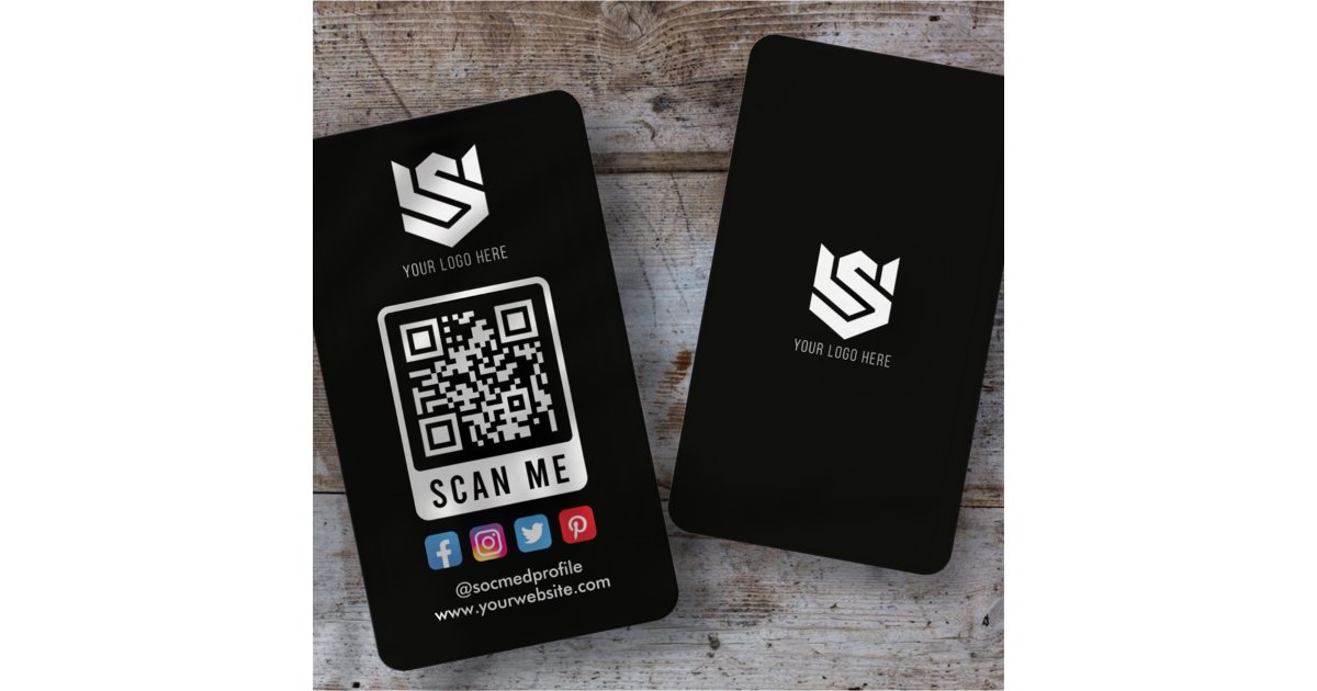 Carte De Visite Social Media Scan Me QR Code Logo Modern Simple | Zazzle.fr