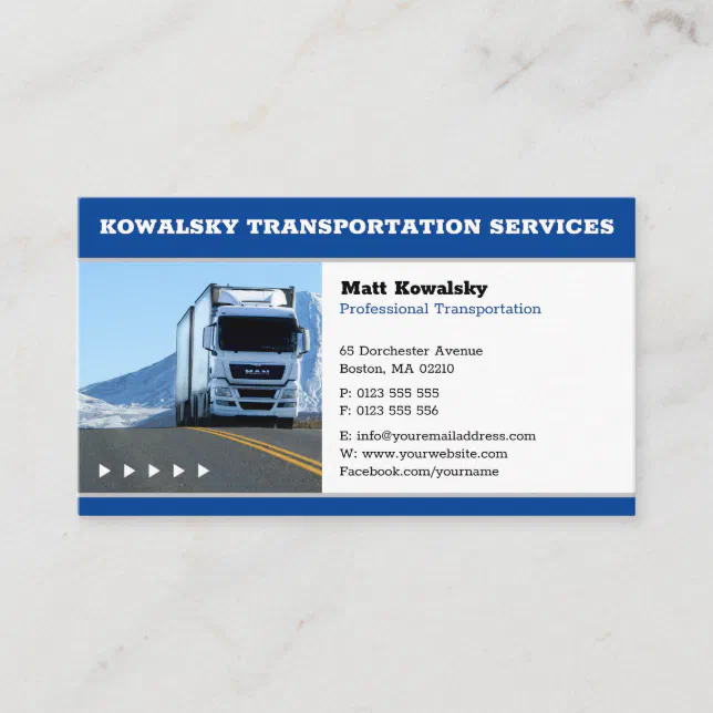 Carte De Visite Transport et logistique | Business card | Zazzle.fr