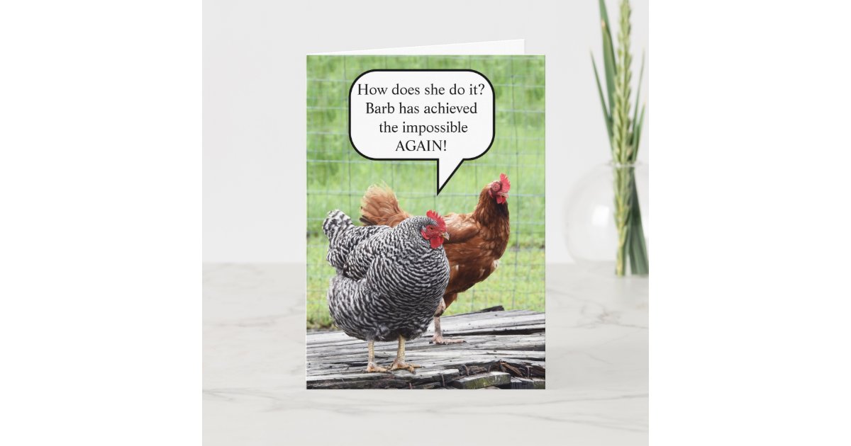 Carte Deux poules Joyeux Humour d'anniversaire | Zazzle.fr