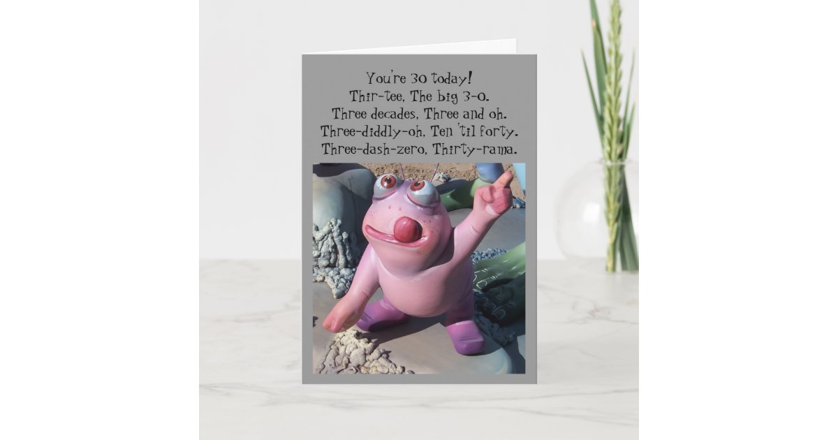 Carte Figure humoristique 30e anniversaire | Zazzle.fr