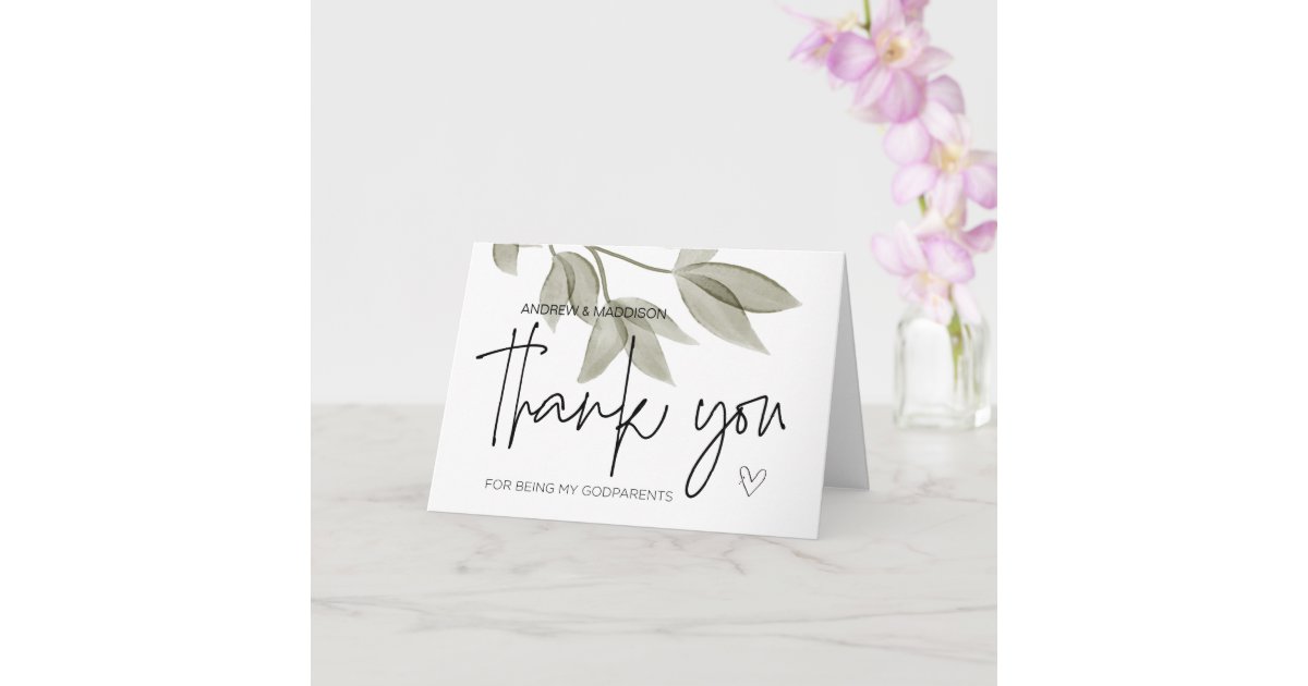 Carte Merci cadeau de parrain pour être mes parentes C | Zazzle.fr