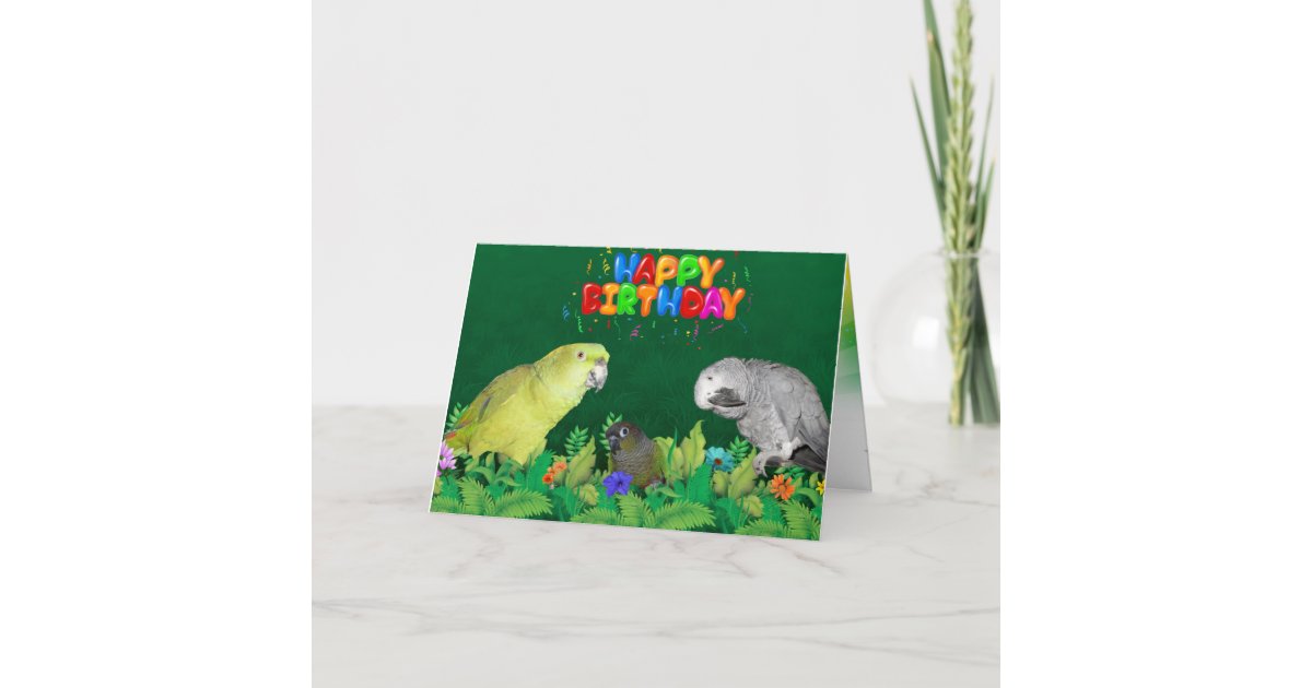 Carte Parrot Happy Birthday Card | Zazzle.fr