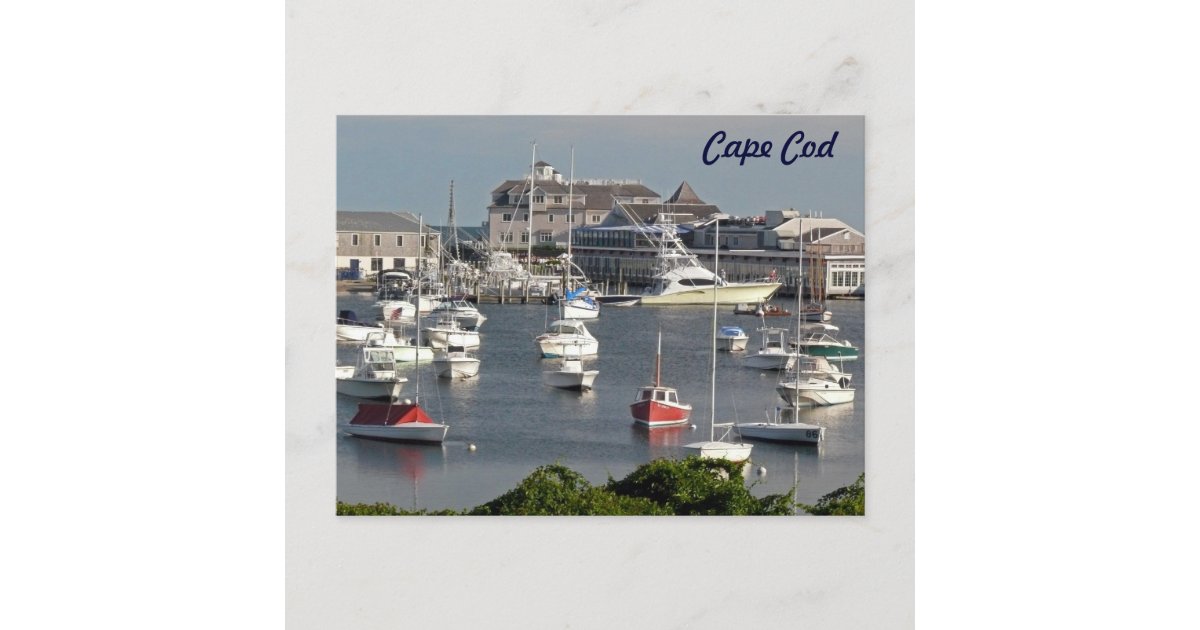 Carte Postale Bateaux dans un port de Cape Cod en été | Zazzle.fr