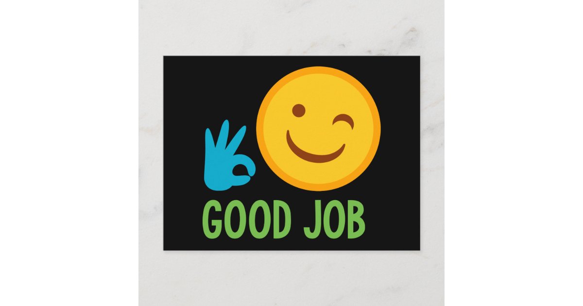 Carte Postale Bon travail Emoji | Zazzle.fr