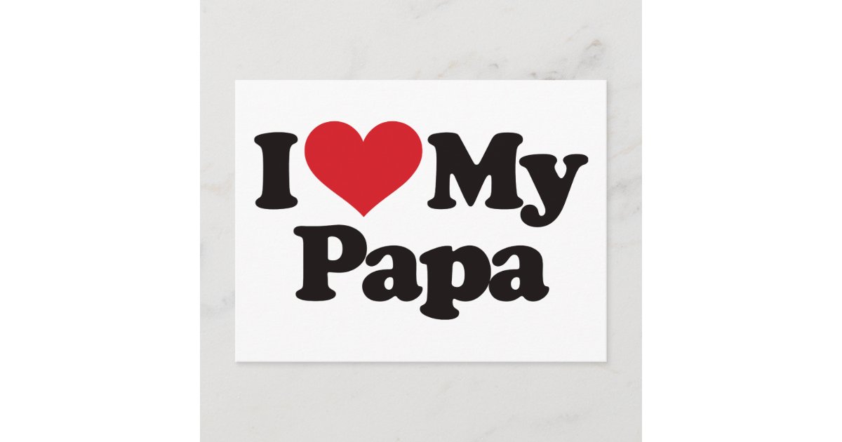 Carte Postale J'aime mon papa | Zazzle.fr