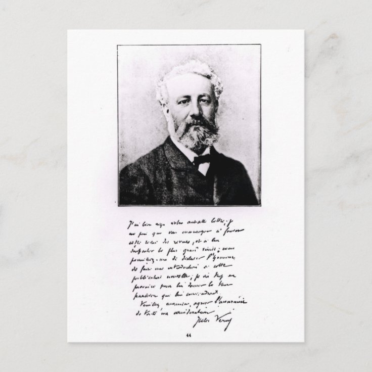 Carte Postale Portrait de Jules Verne | Zazzle.fr