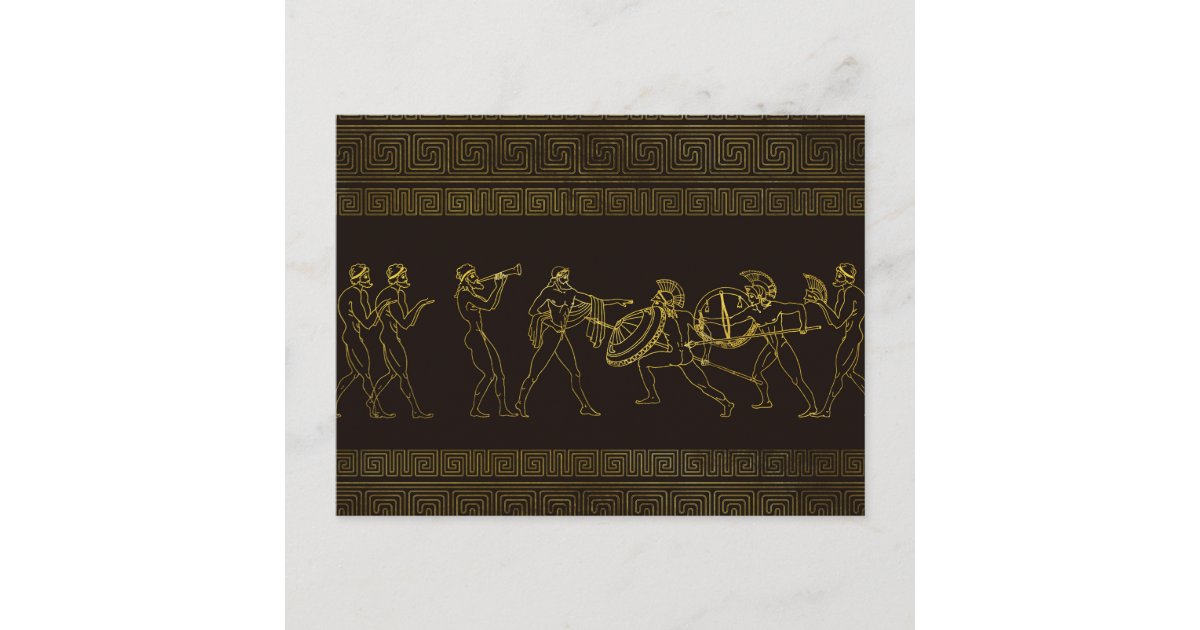 Carte Postale Scène de Sparte Grèce antique sur motif grec | Zazzle.fr