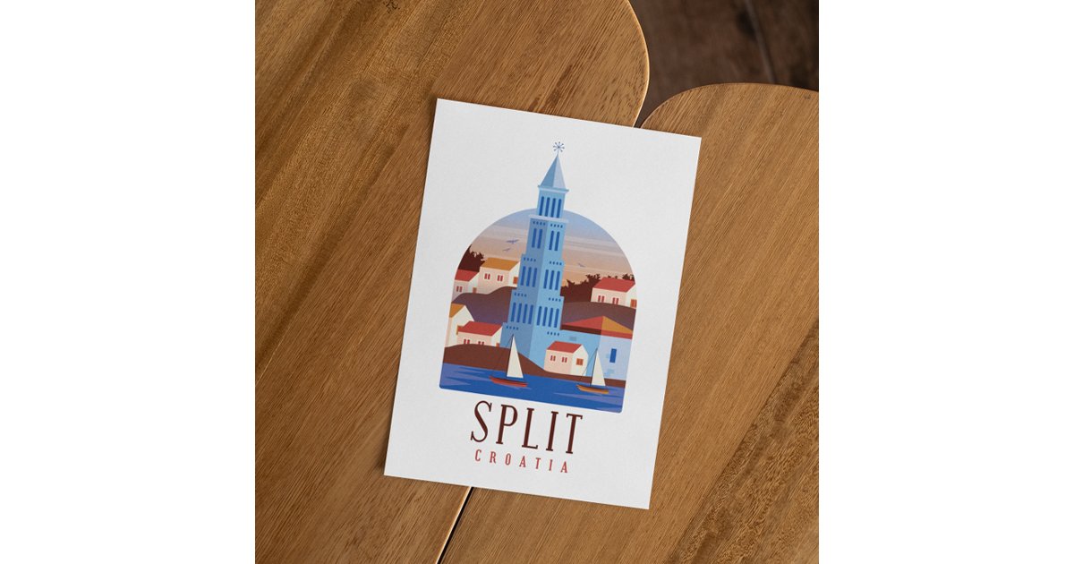 Carte Postale Split Croatie Dalmatie Vintage | Zazzle.fr