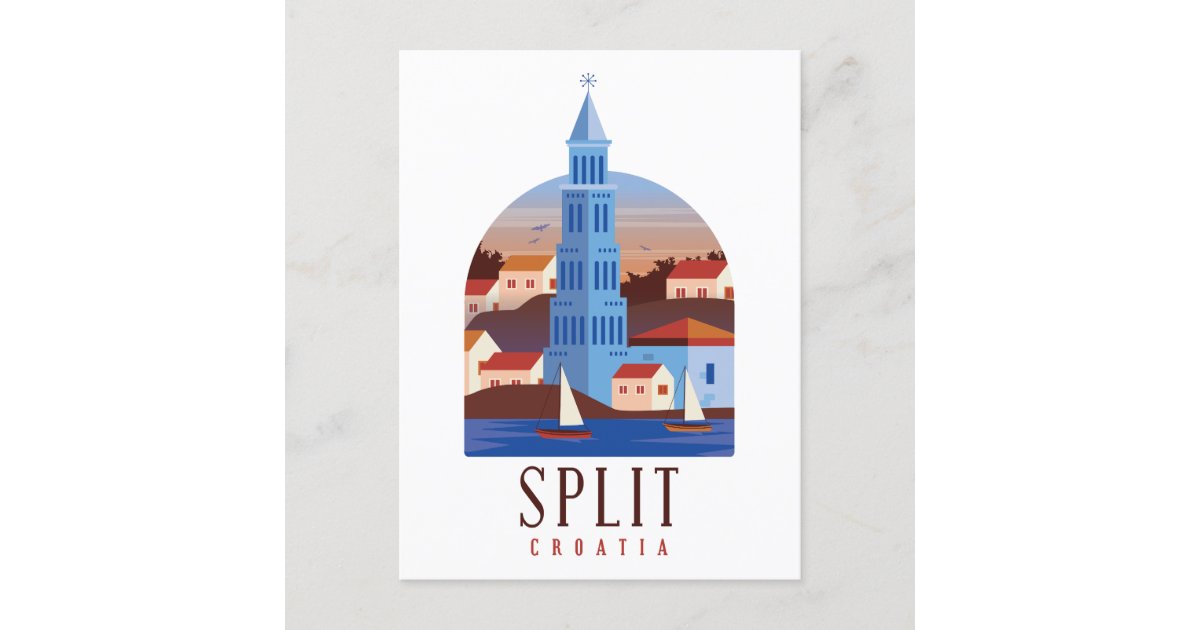 Carte Postale Split Croatie Dalmatie Vintage | Zazzle.fr