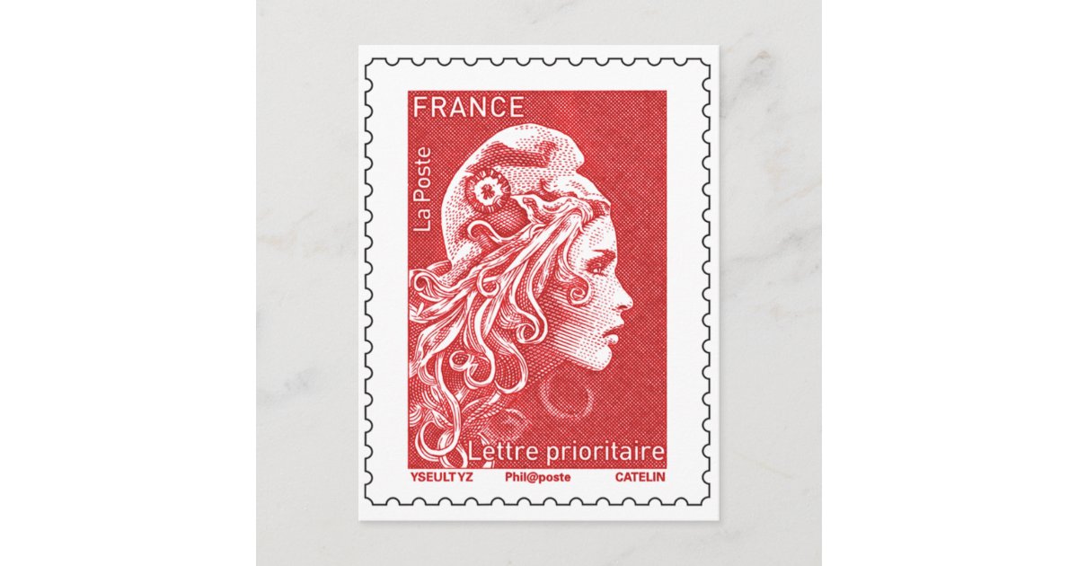 Carte Postale Timbre Marianne | Zazzle.fr