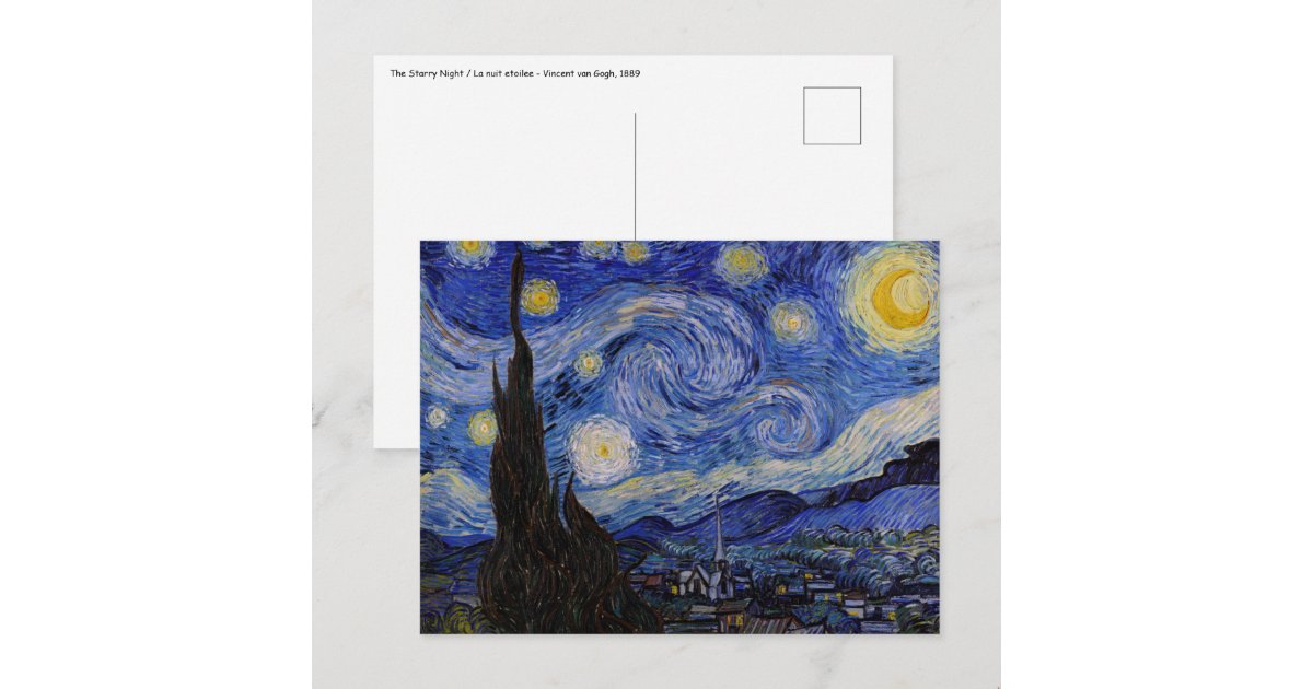 Carte Postale Vincent Van Gogh - La nuit étoilée | Zazzle.fr